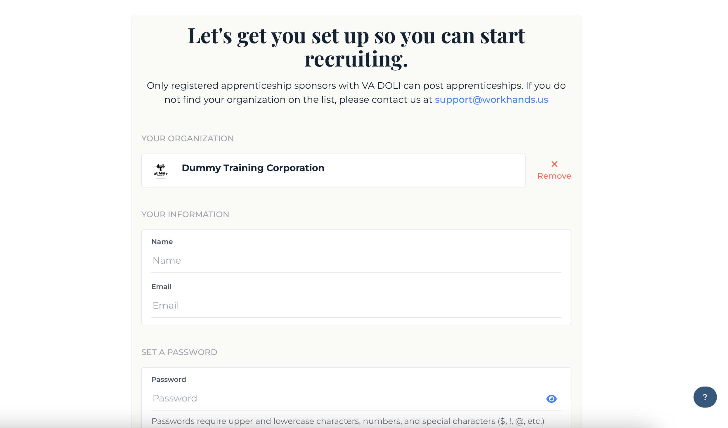 How to sign up for a recruiter account – WorkHands